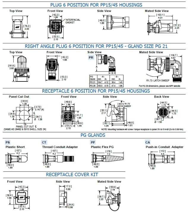 4-Pole & 6-Pole SPEC Pak® Connectors - APP | Mouser