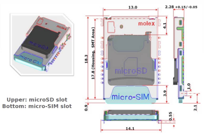 Micro-SD/Micro-SIM Combo Connectors - Molex | Mouser