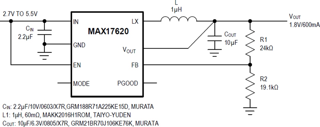 MAX17620 Synchronous Step-Down DC-DC Converter - Analog Devices / Maxim ...
