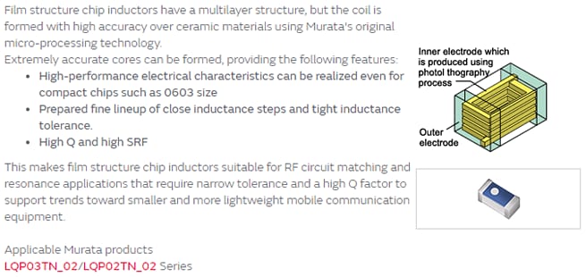 LQP RF Film Type Inductors - Murata Electronics | Mouser