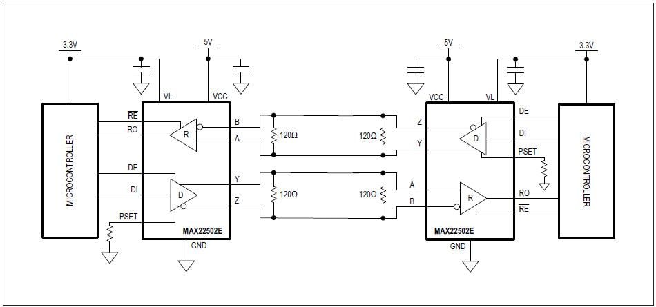 MAX22502E RS-485/RS-422 Transceiver - Analog Devices / Maxim Integrated | Mouser