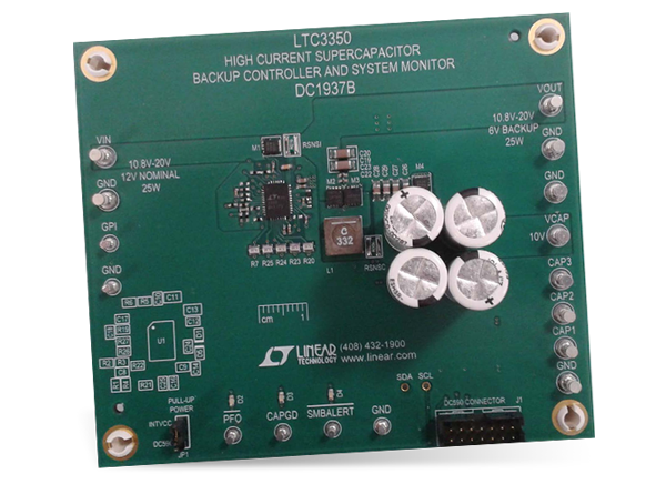 DC1937B Eval for LTC3350 Supercapacitor Chargers - ADI | Mouser