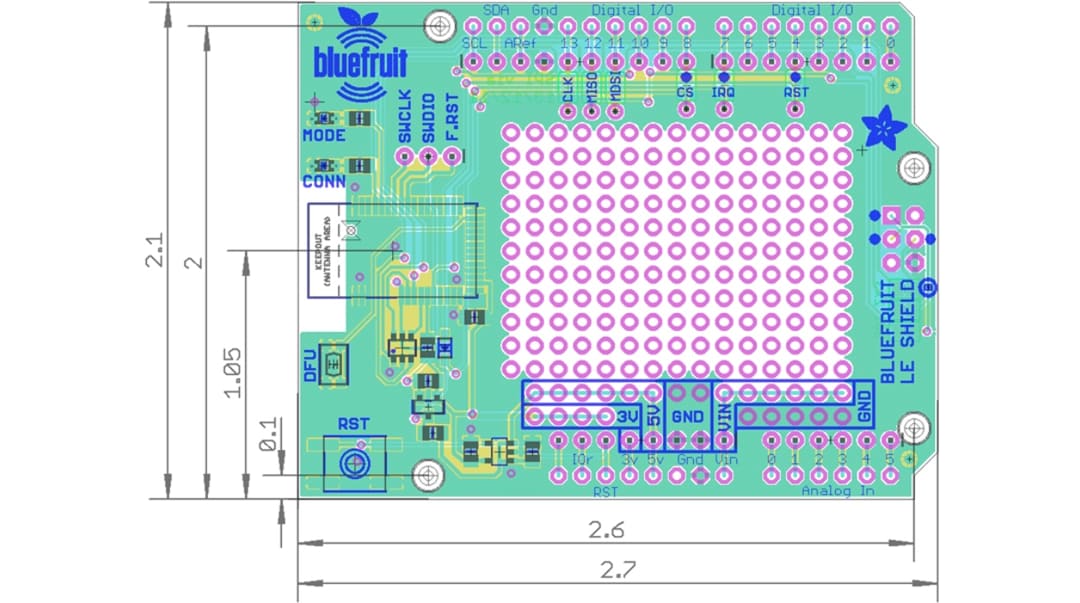 2746 Bluefruit LE Shield - Adafruit | Mouser