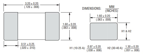 SinglFuse™ SF-1206HV SMD Fuses - Bourns | Mouser