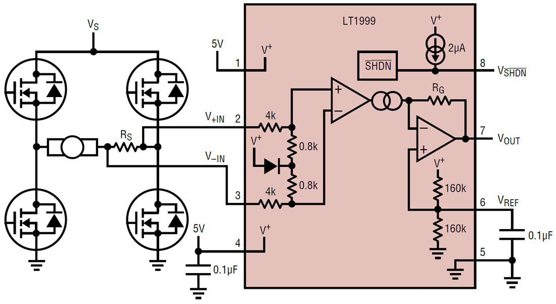 LT1999 Bidirectional Current Sense Amplifier - ADI | Mouser