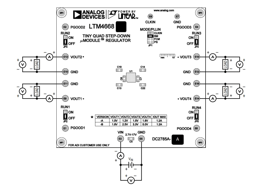 DC2785A-A Demo Board for LTM4668 - ADI | Mouser
