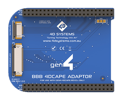 gen4-4DCAPE Series TFT LCD Display Capes - 4D Systems | Mouser