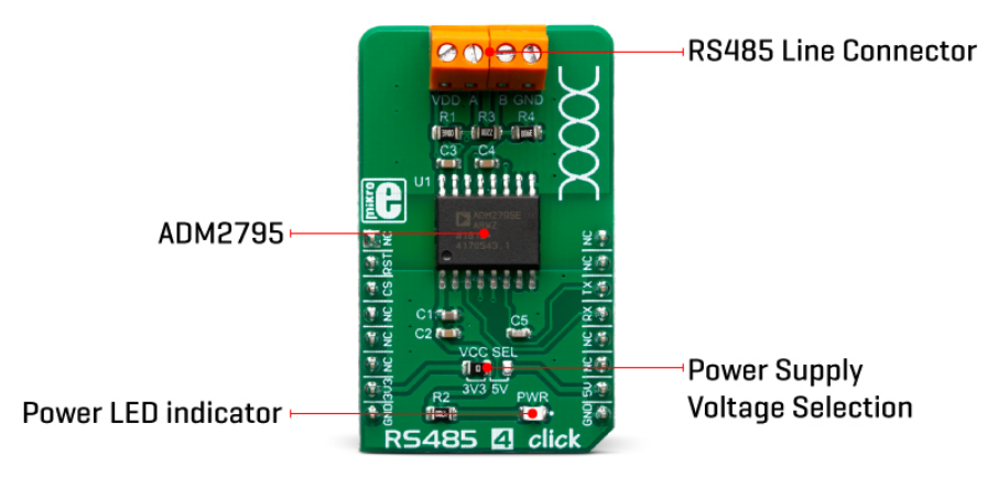 MIKROE-3395 RS485 4 Click - Mikroe | Mouser