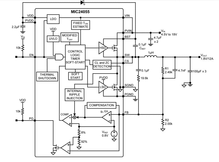 MIC24055 Switching Voltage Regulator - Microchip Technology | Mouser