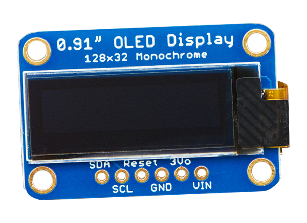 Monochrome 0.91" 128x32 I2C OLED Display - Adafruit | Mouser