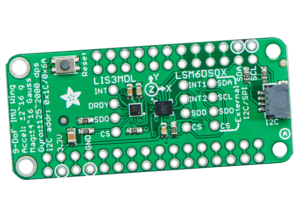 LSM6DSOX + LIS3MDL FeatherWing Precision Board - Adafruit | Mouser