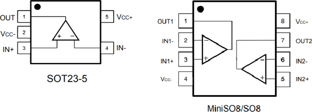 TSB7191/A & TSB7192/A 22MHz Operational Amplifiers - STMicro | Mouser
