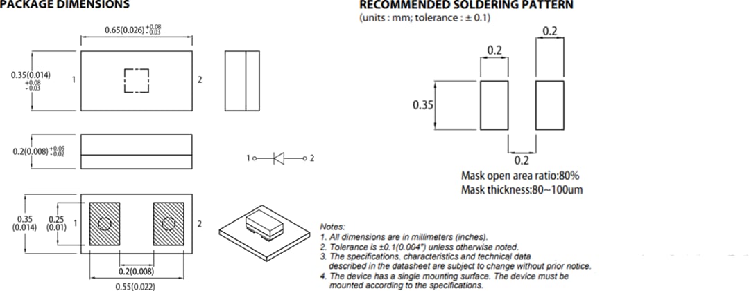 HELI-UM Ultra 0201 SMD LEDs - Kingbright | Mouser