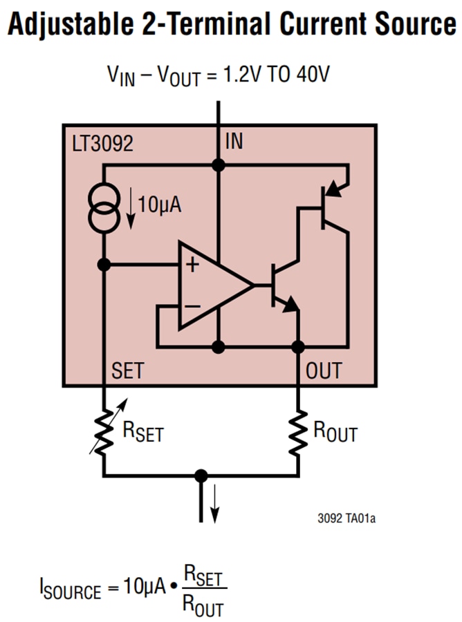 LT3092 Programmable 2-Terminal Current Source - ADI | Mouser