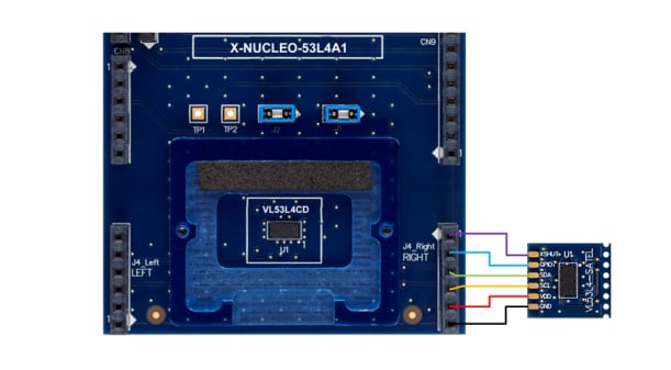 SATEL-VL53L4CD Breakout Boards - STMicro | Mouser