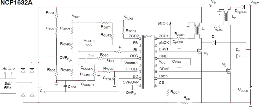 NCP1632A CrM Power Factor Controller, Interleaved - onsemi | Mouser