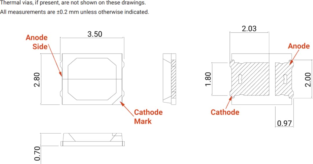 J-Series 2835 Single Color LEDs - Cree LED | Mouser
