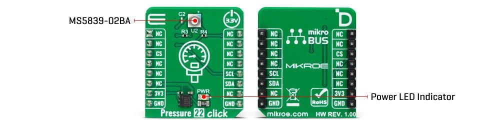 MIKROE-5774 Pressure 22 Click - Mikroe | Mouser