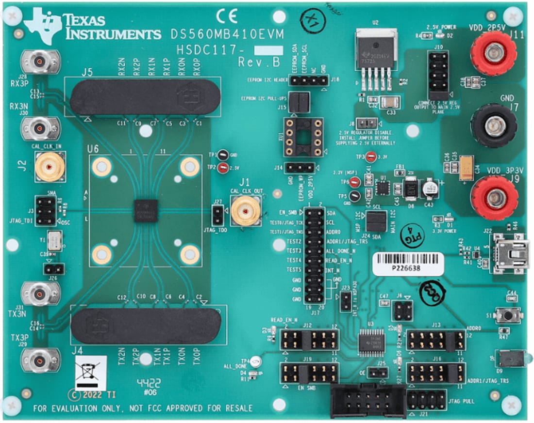 DS560DF410EVM Retimer Evaluation Module (EVM) - TI | Mouser