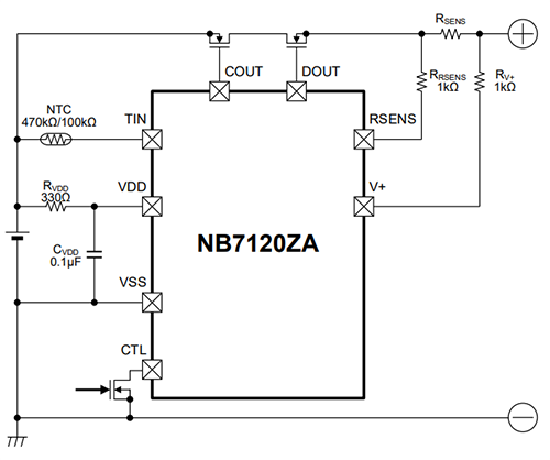 NB7120ZA 1-Cell Li-ion Battery Protection IC - Nisshinbo | Mouser
